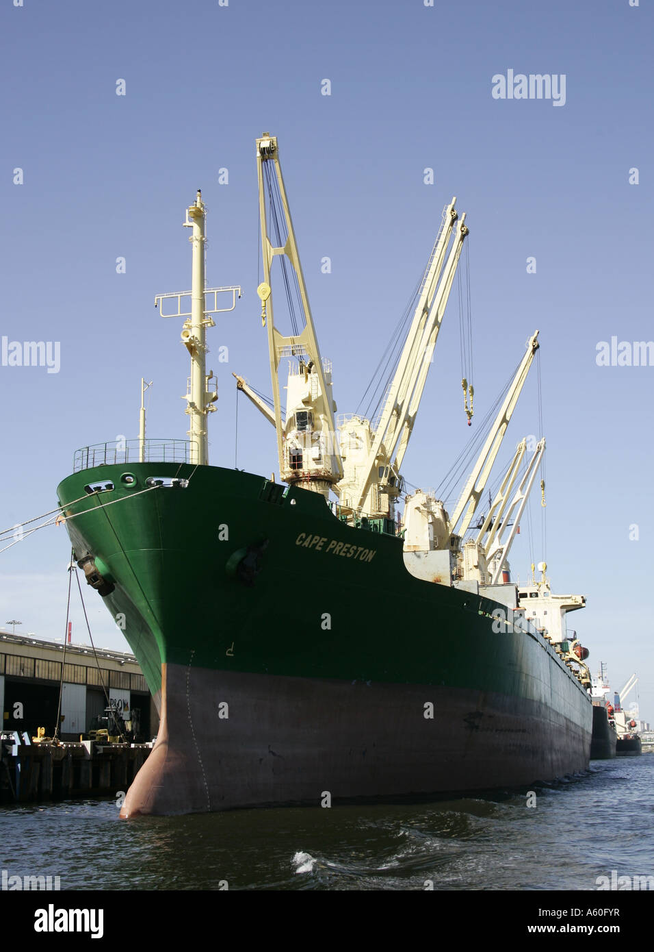 Container ship in Melbourne harbour Stock Photo - Alamy