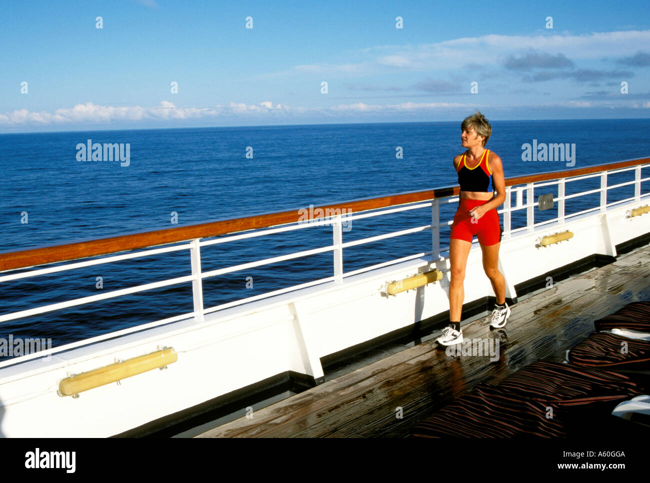 Cruising Cruise Alaska Walk jog deck on the ship Westerdam Stock Photo ...