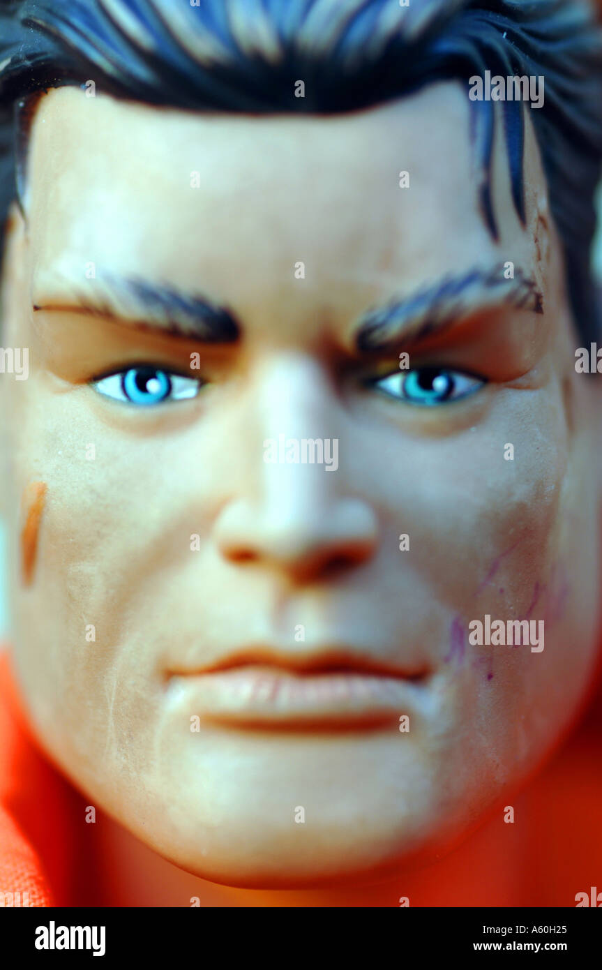 Toy soldier face head Stock Photo - Alamy