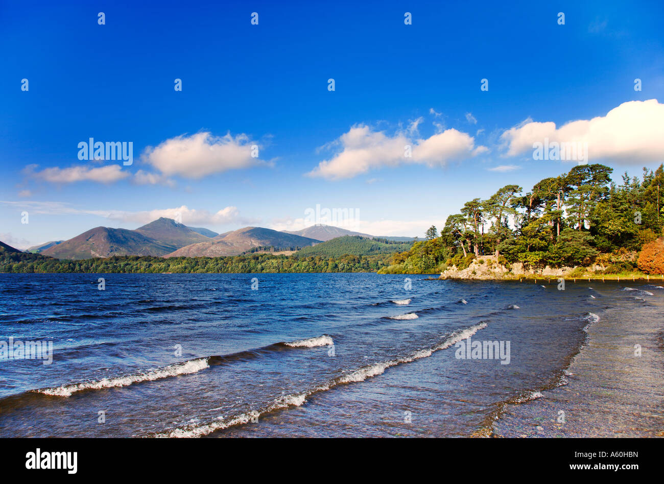 Friars Crag On Derwent Water From Calf Close Bay With Skidaw In The ...