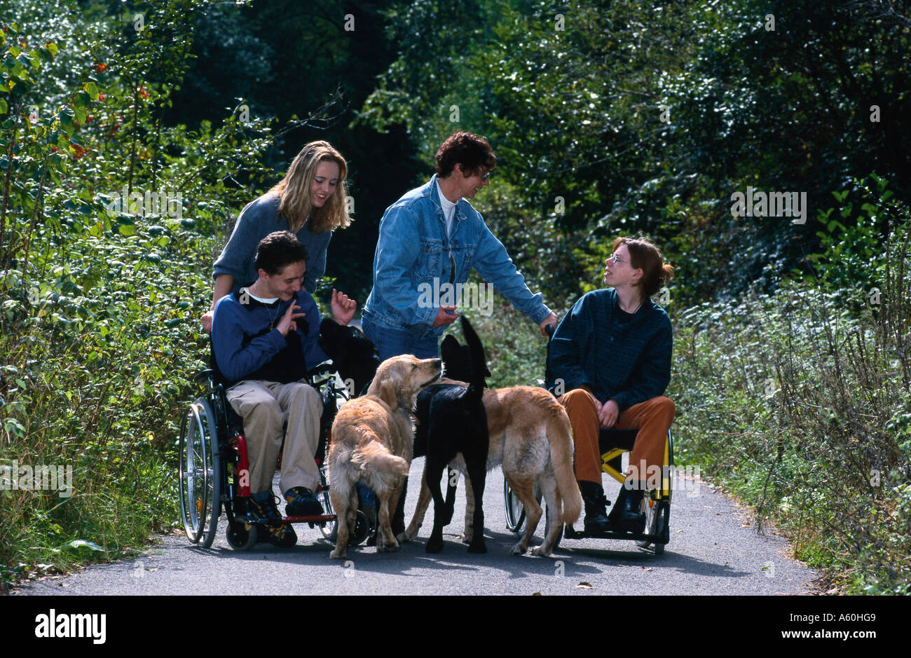Disabled man walking dog in hi-res stock photography and images - Alamy