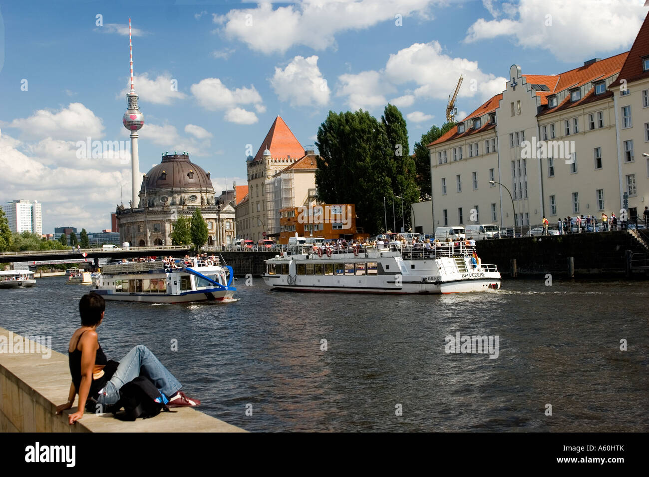 Relaxing on the Spree River Berlin Germany Stock Photo - Alamy