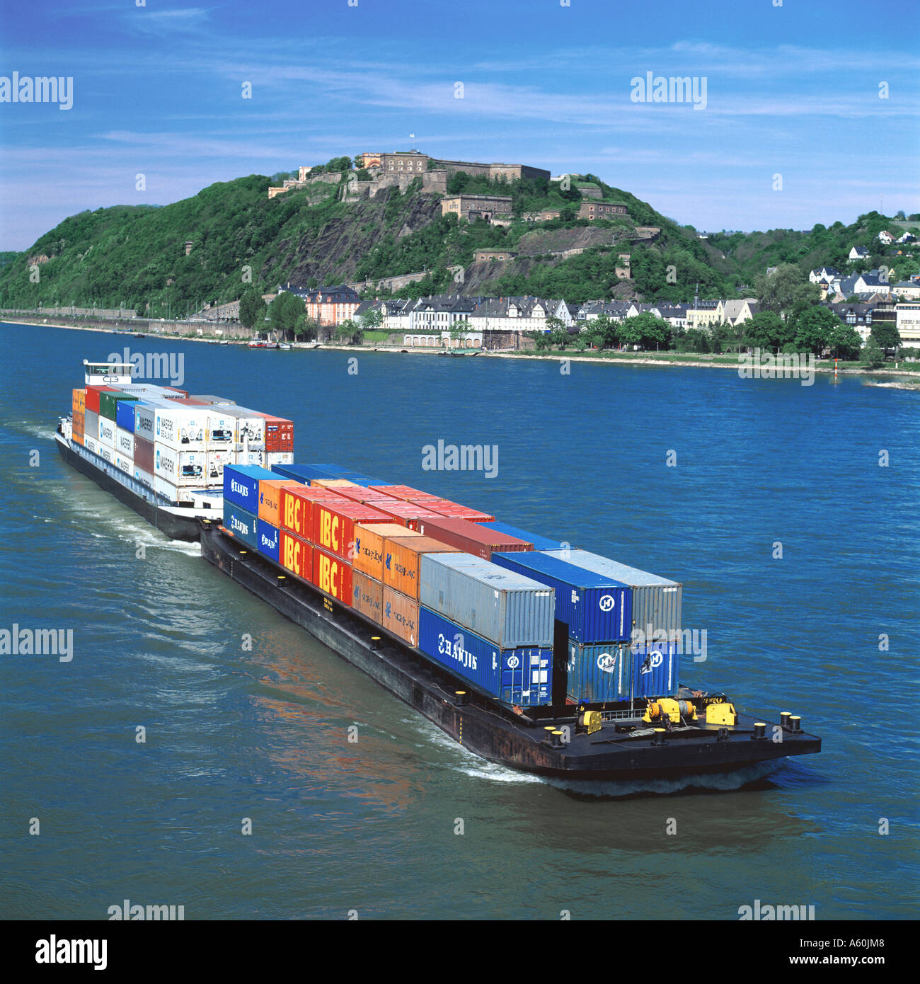River Rhine Container Barge High Resolution Stock Photography and ...