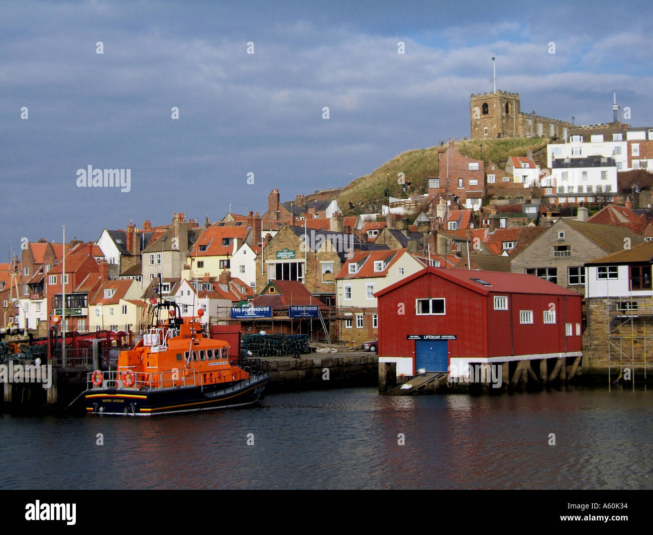 Whitby Lifeboat in the Harbour Stock Photo - Alamy
