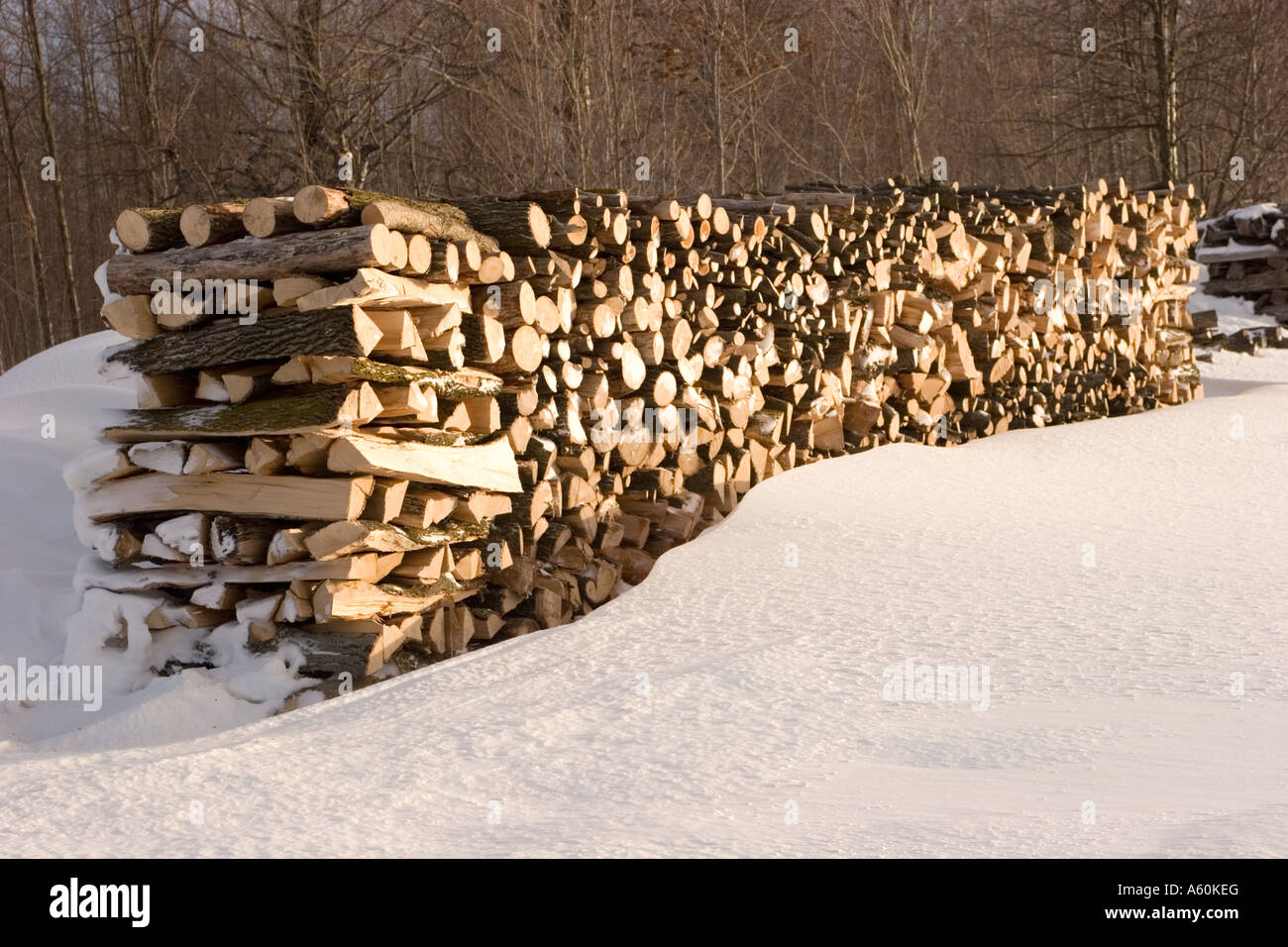 Split Firewood in winter Stock Photo - Alamy