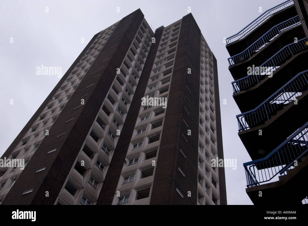block of residential flats apartments in East London Spitalfields area ...