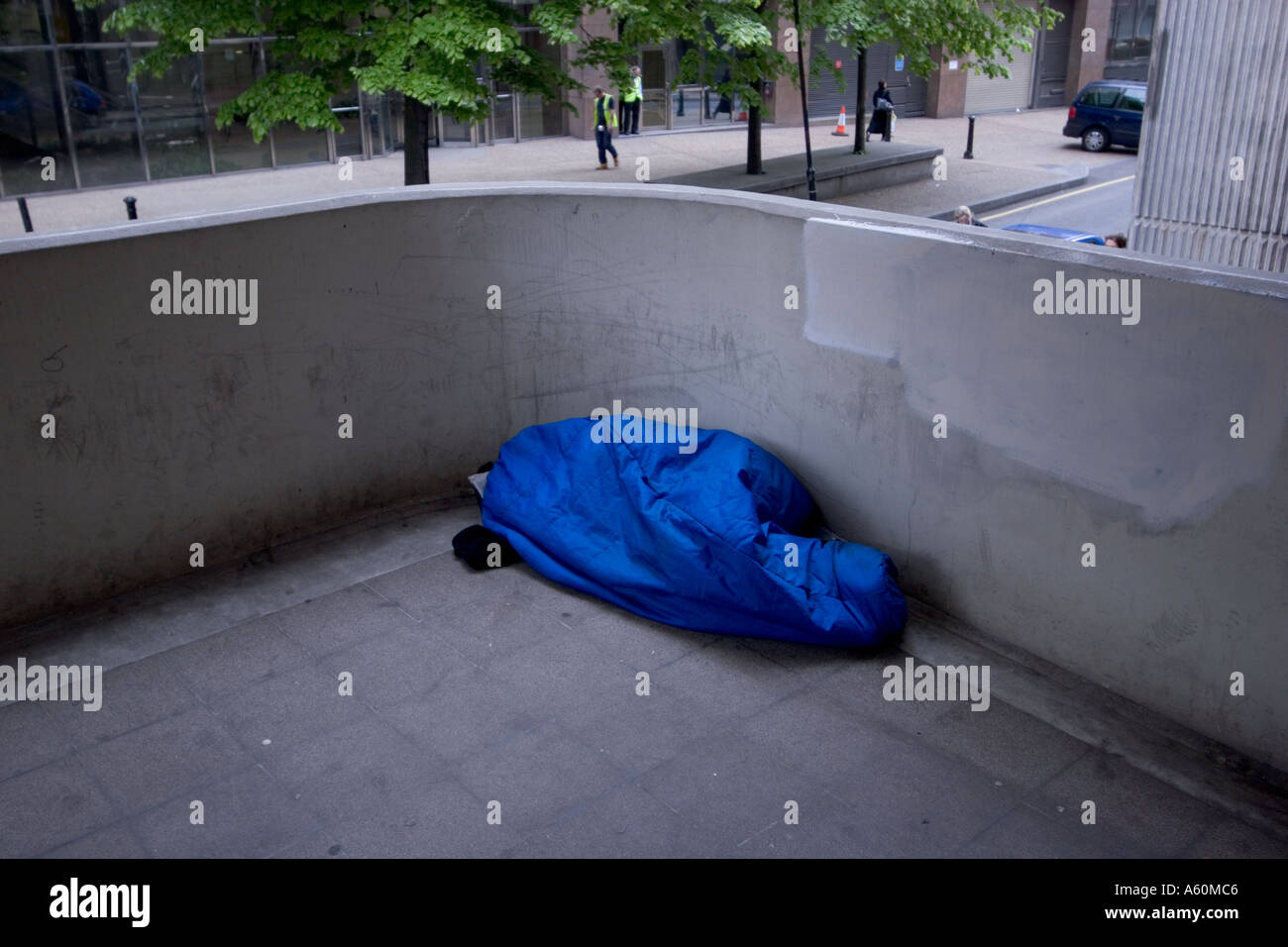 Homeless tramp vagrant in sleeping bag South London, UK Stock Photo - Alamy