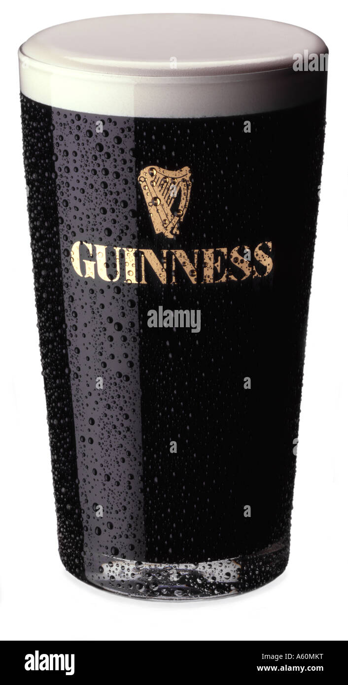 Cut out of full pint glass of Guinness Beer Stock Photo - Alamy