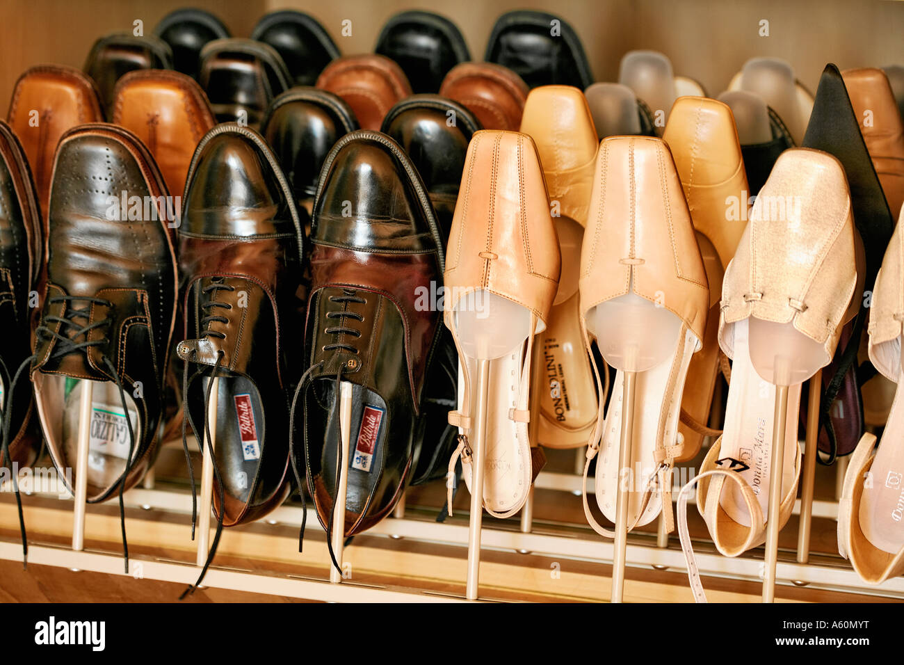 SHOES IN WARDROBE Stock Photo - Alamy