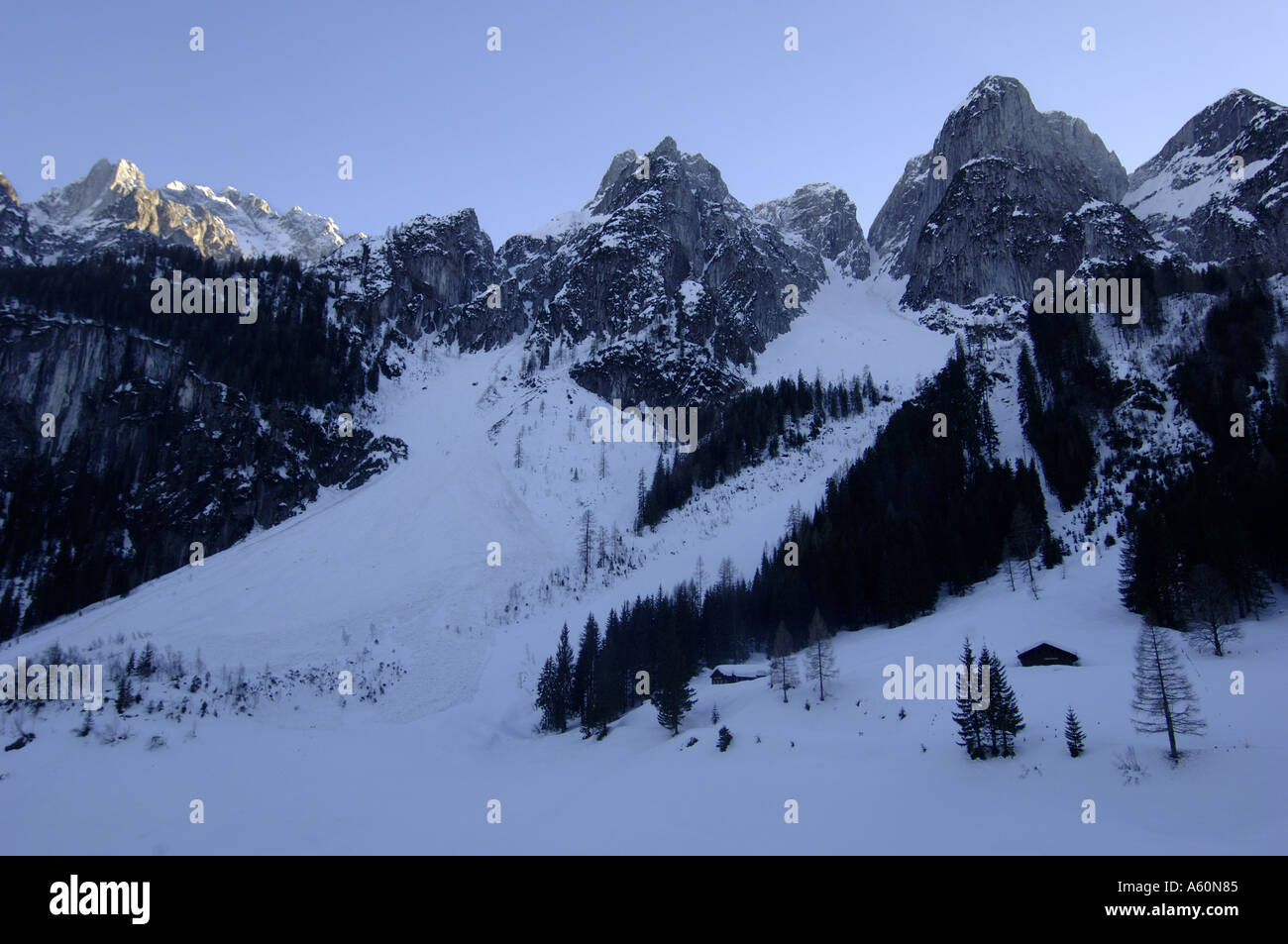 Gosausee frozen in winter Salzkammergut Austria Stock Photo - Alamy