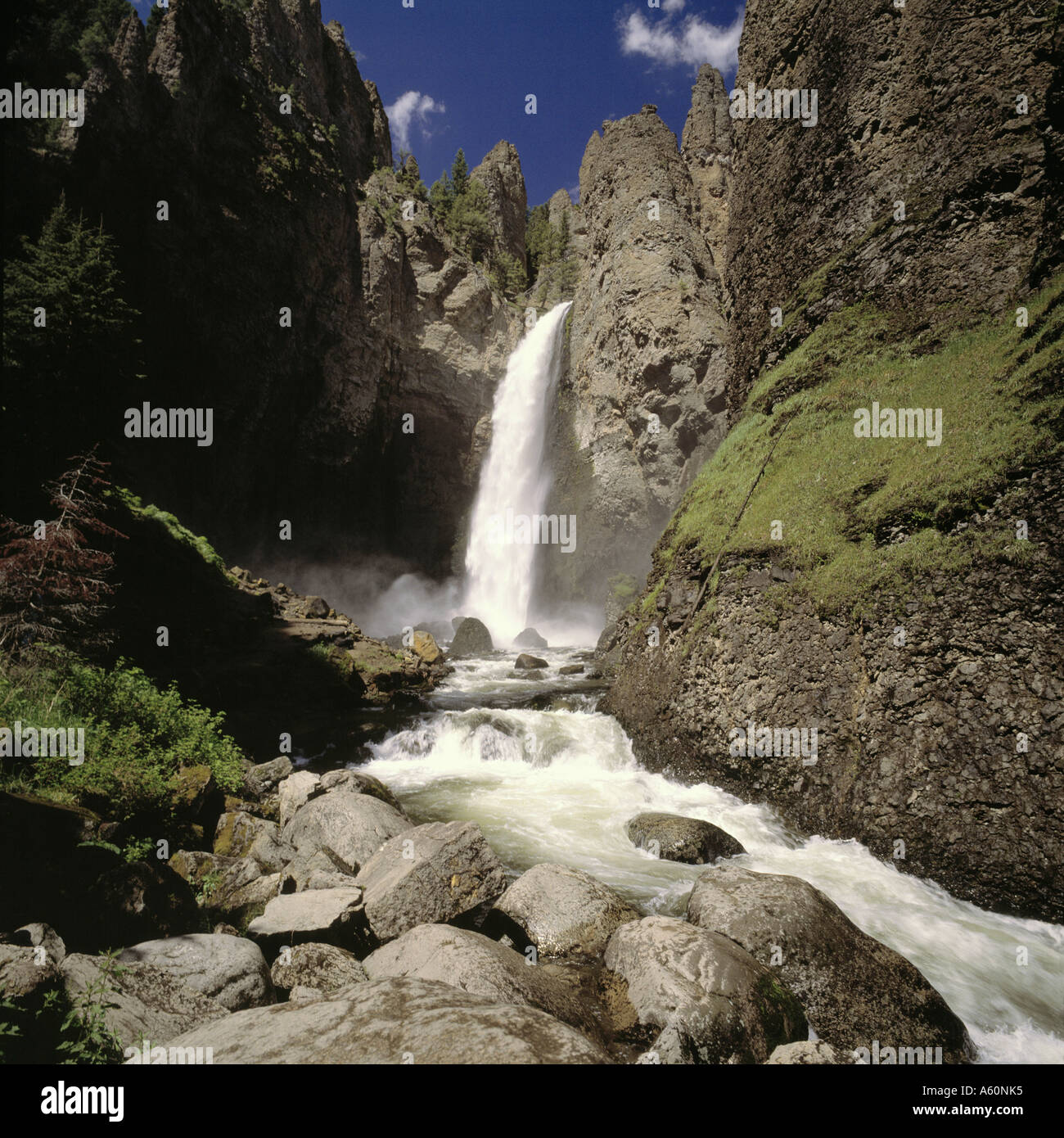 Waterfall, Tower River Falls, Yellowstone National Park, Wyoming, USA Stock Photo - Alamy