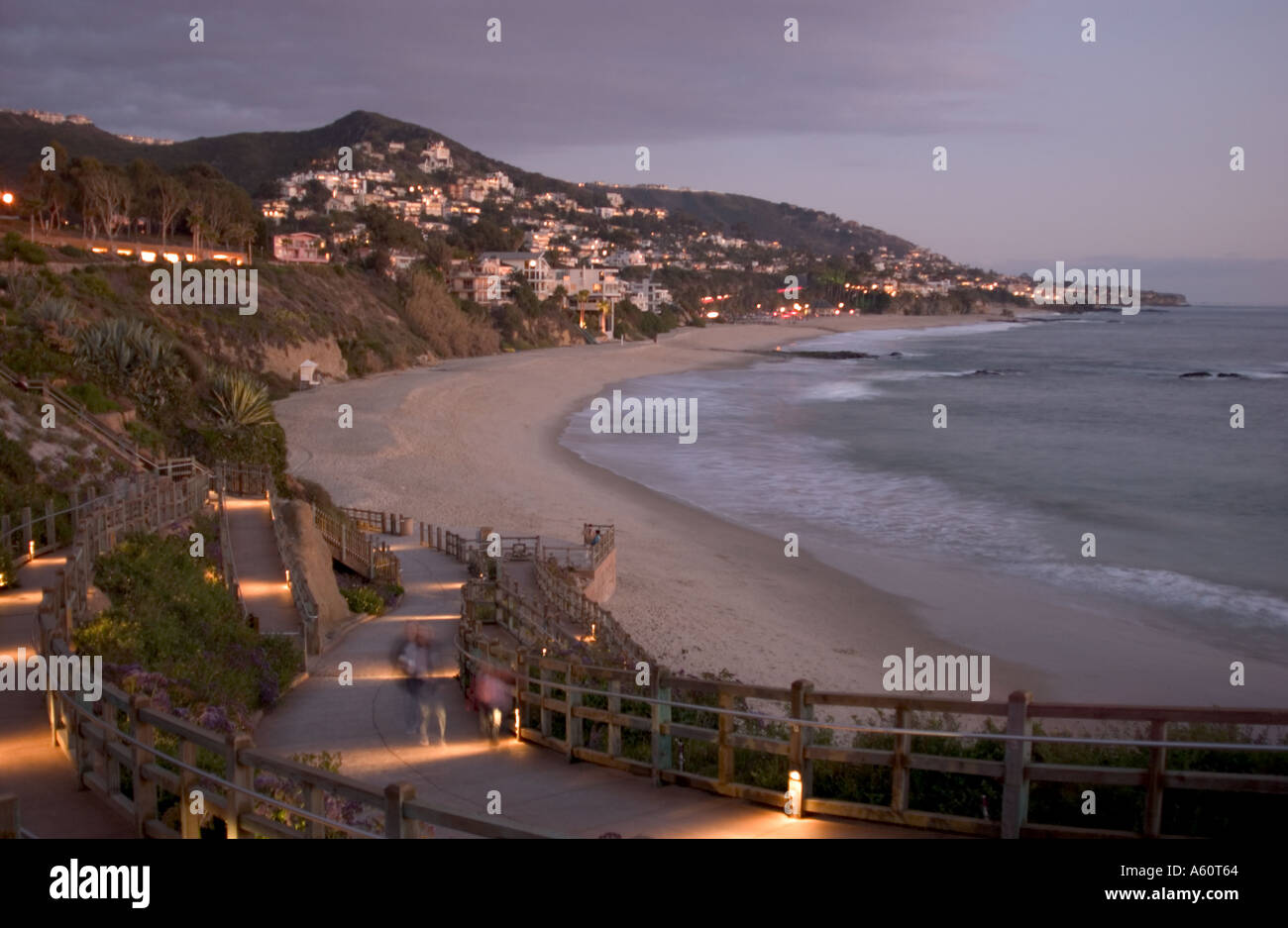 Sunset beach scene at the Montage Resort in Laguna Beach Stock Photo ...
