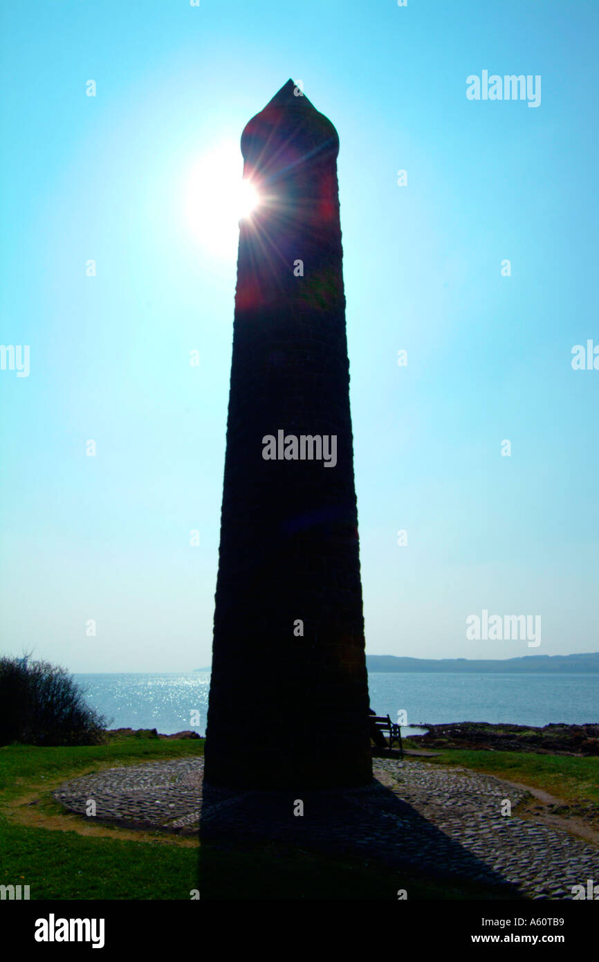 The memorial known locally as The Pencil to the Battle of Largs where ...