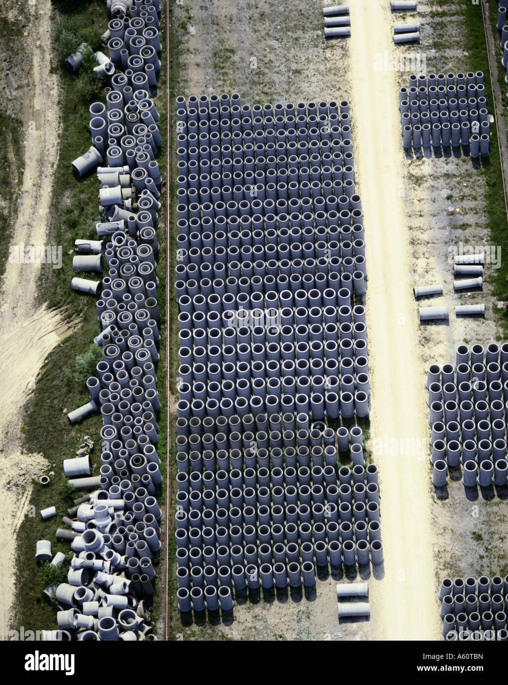 building material concrete tubes , Germany, Bavaria, Neu-Ulm Stock ...