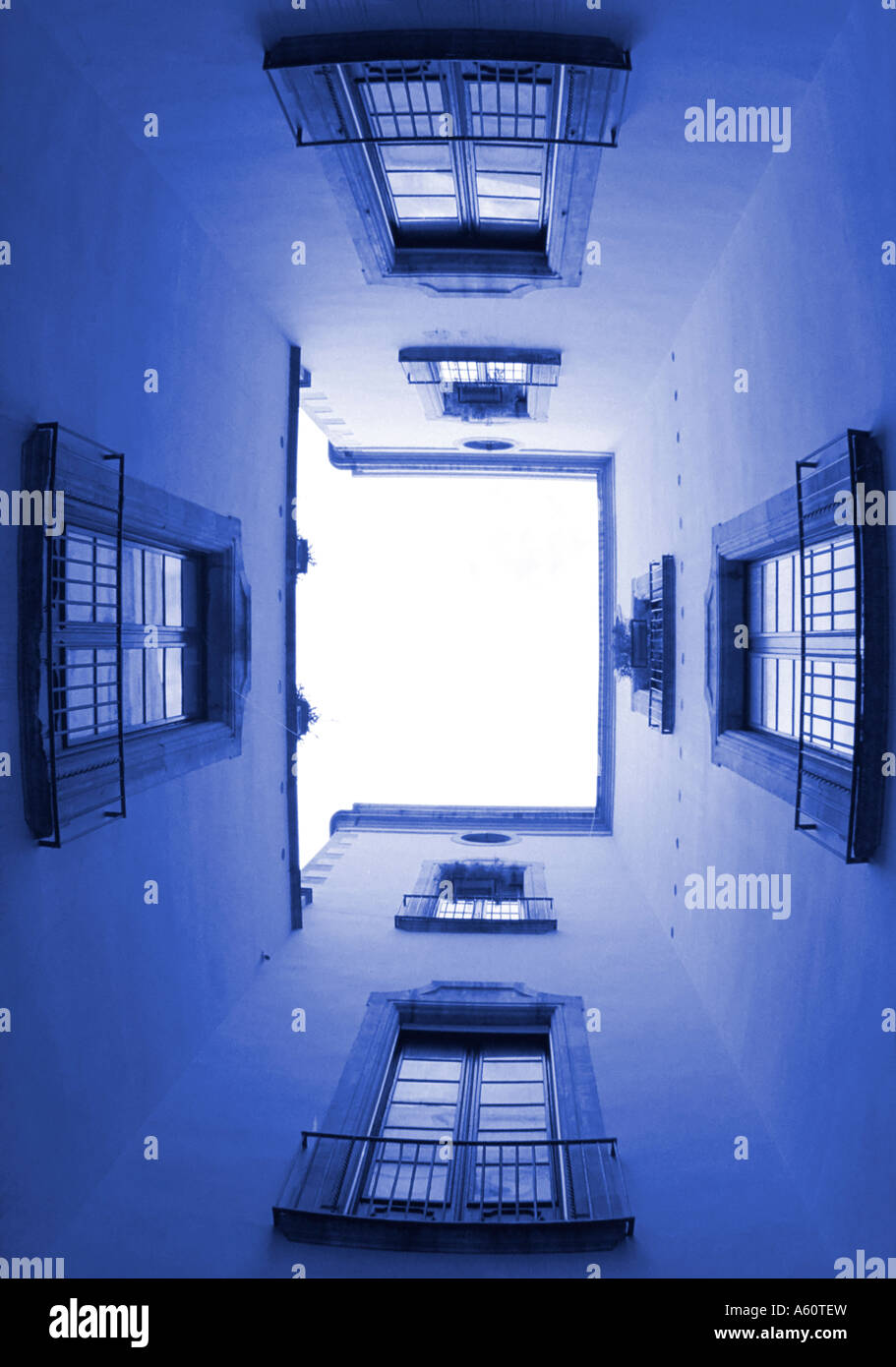 Typical Spanish courtyard, Barcelona, Spain Stock Photo - Alamy