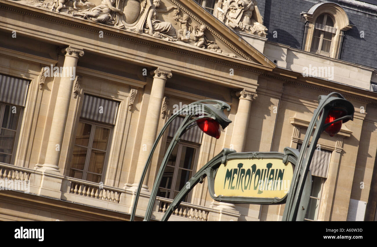 The Art Nouveaux Metropolitain Sign at the Louvre Paris France with the ...