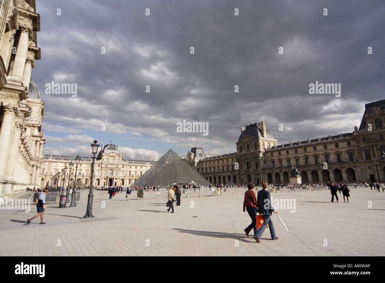 The grand sweep of the courtyard leading to the Pyramid entrance in the ...