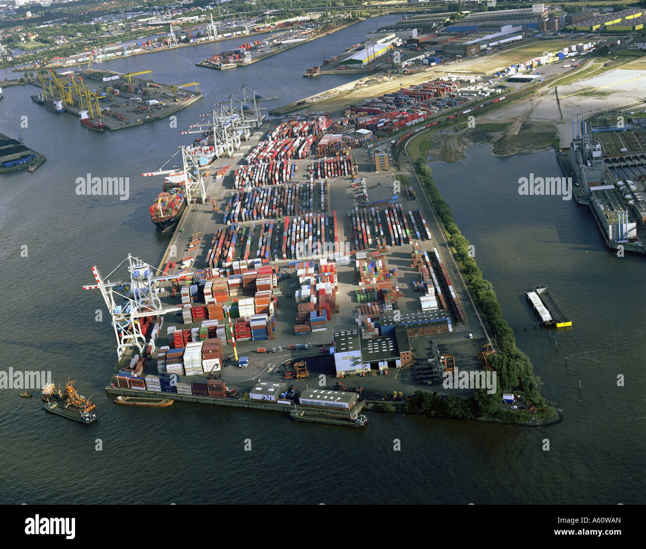 Hamburg Harbour, largest sea-port in Germany, Germany, Hamburg Stock ...