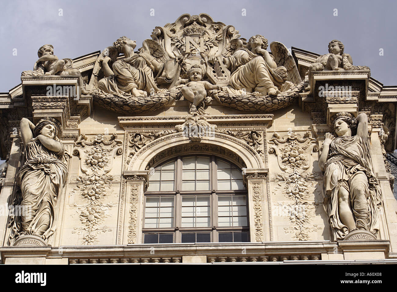 Exuberant Baroque detail on the Pavillon de Rohan Louvre Museum Paris ...