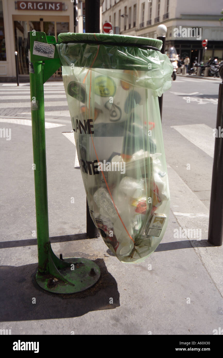 Waste bag Paris France Stock Photo - Alamy