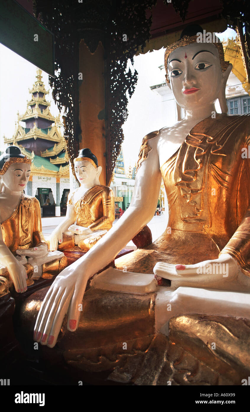 Gilded Buddha image Shwedagon Pagoda Rangoon Burma Stock Photo - Alamy