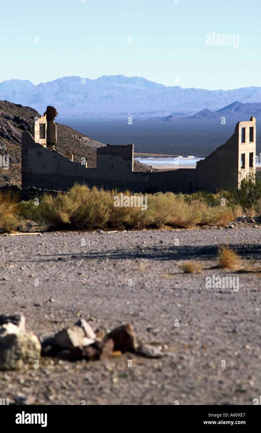 Remains of the Cook Bank in the ghost town of Rhyolite, Death Valley ...