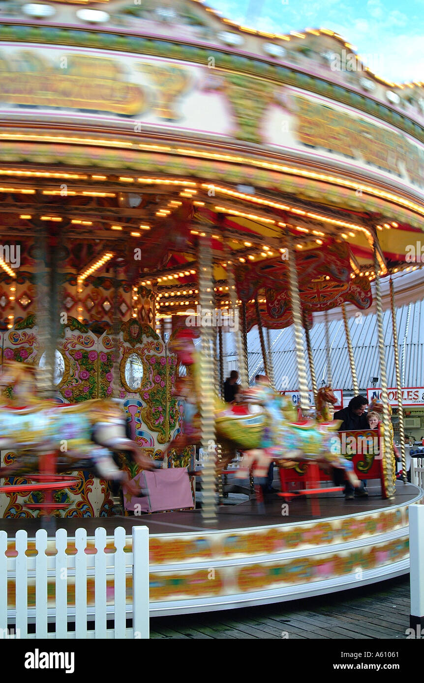 Merry Go Round on brighton pier Stock Photo - Alamy