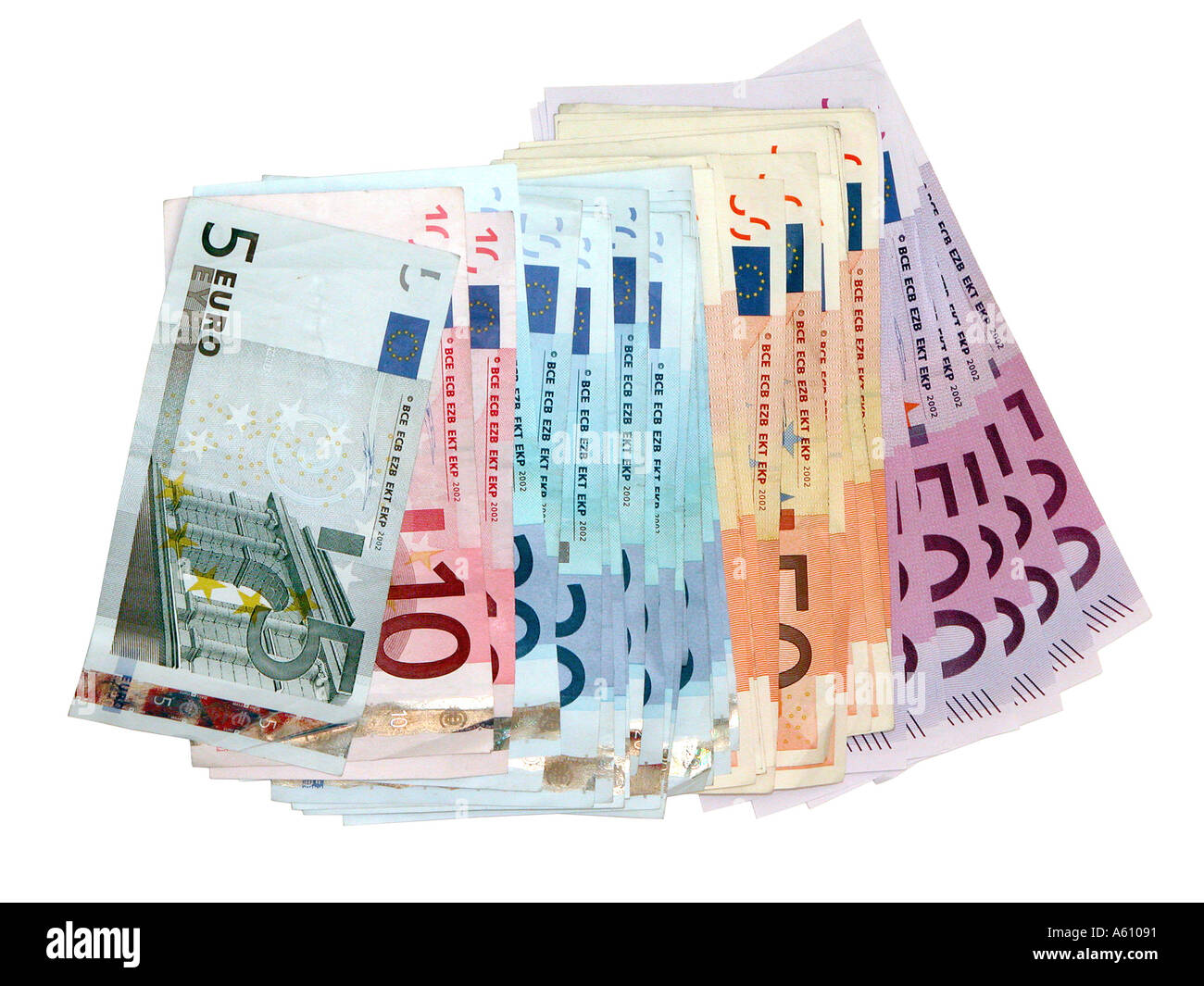EURO banknotes heap money moneymaker moneymaking cutout cut out Stock ...