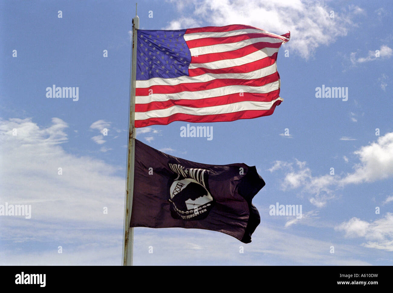 American flag and MIA/POW flag Stock Photo - Alamy