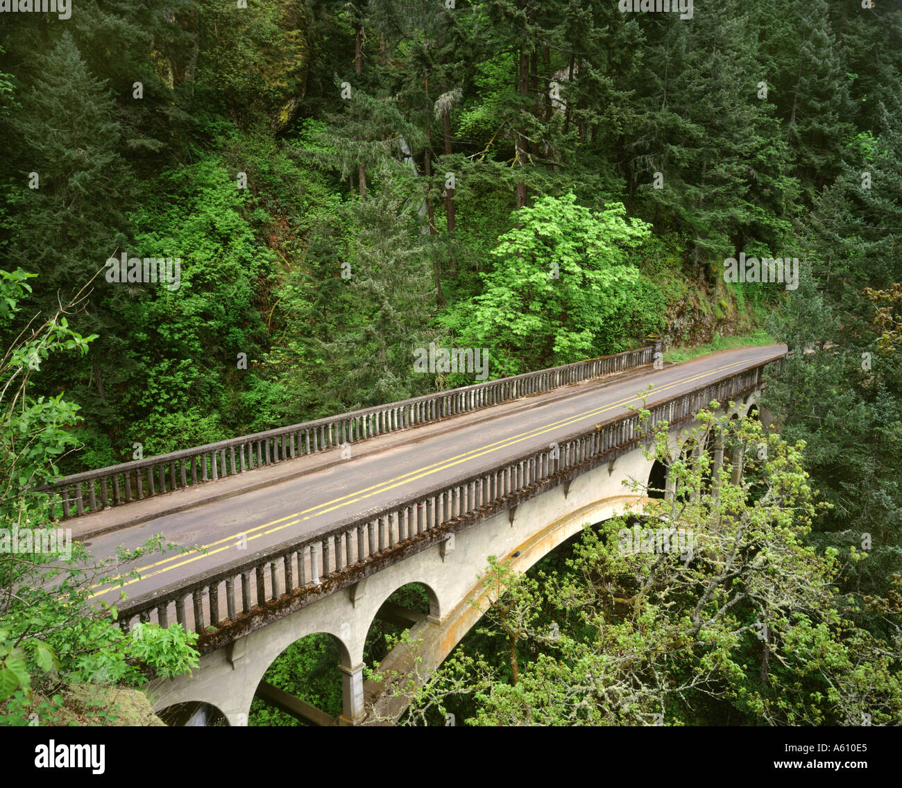 Bridge along Columbia River Gorge Historic Scenic Highway Oregon USA ...