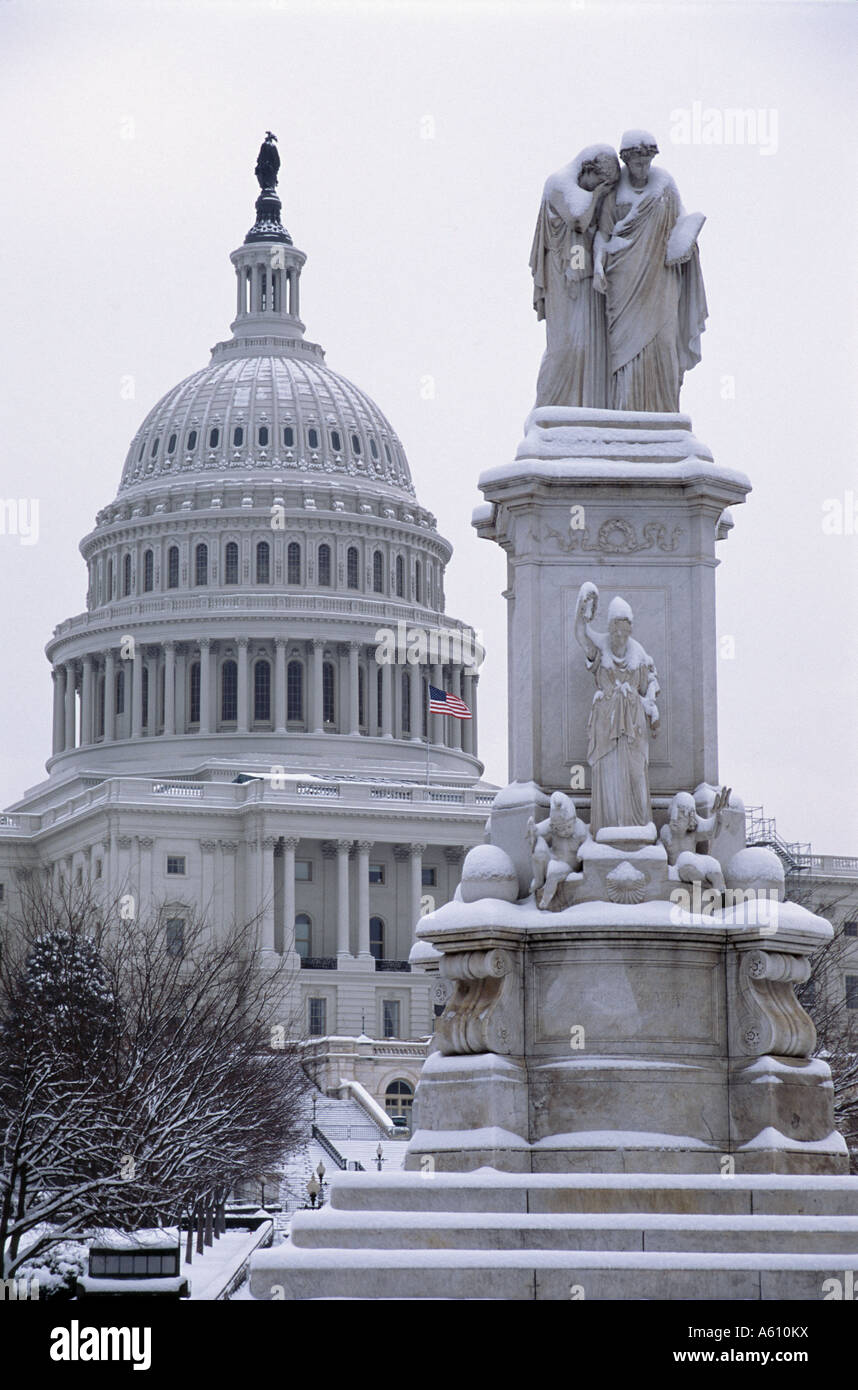 Peace Monument in front of U.S. Capitol Building, Washington, D.C Stock ...