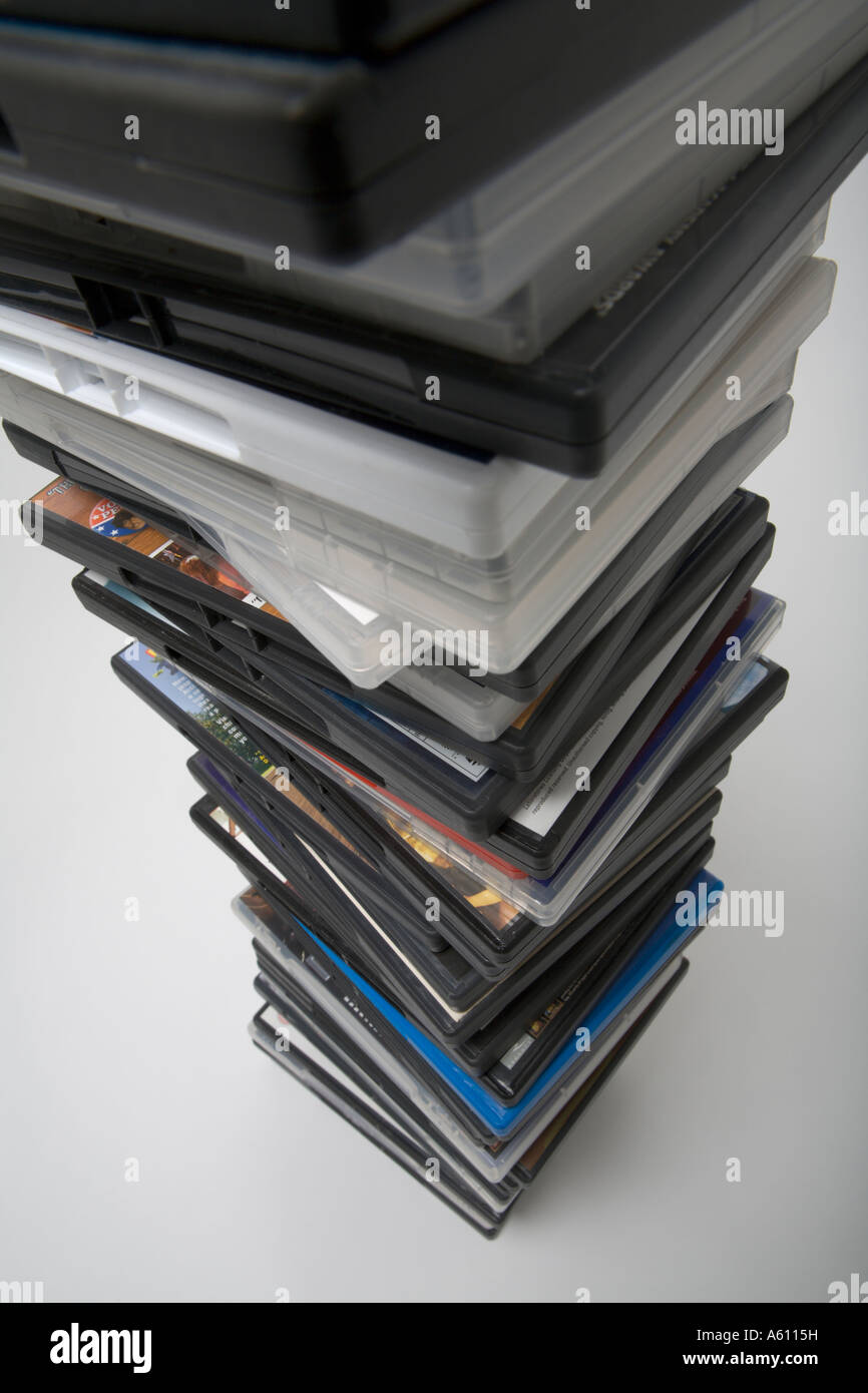 tall stack of dvd cases Stock Photo - Alamy