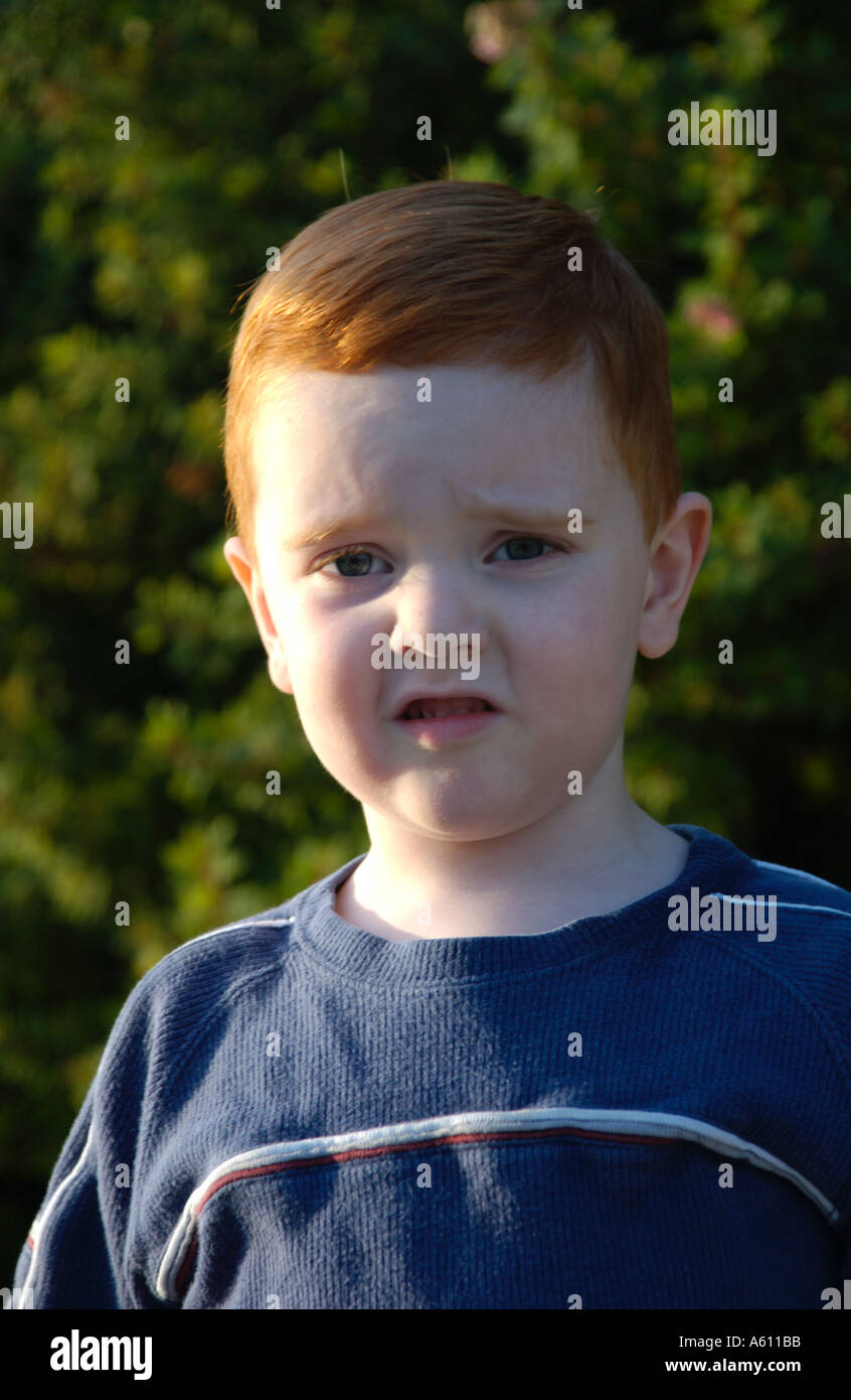 Red haired boy with different facial expressions Stock Photo - Alamy