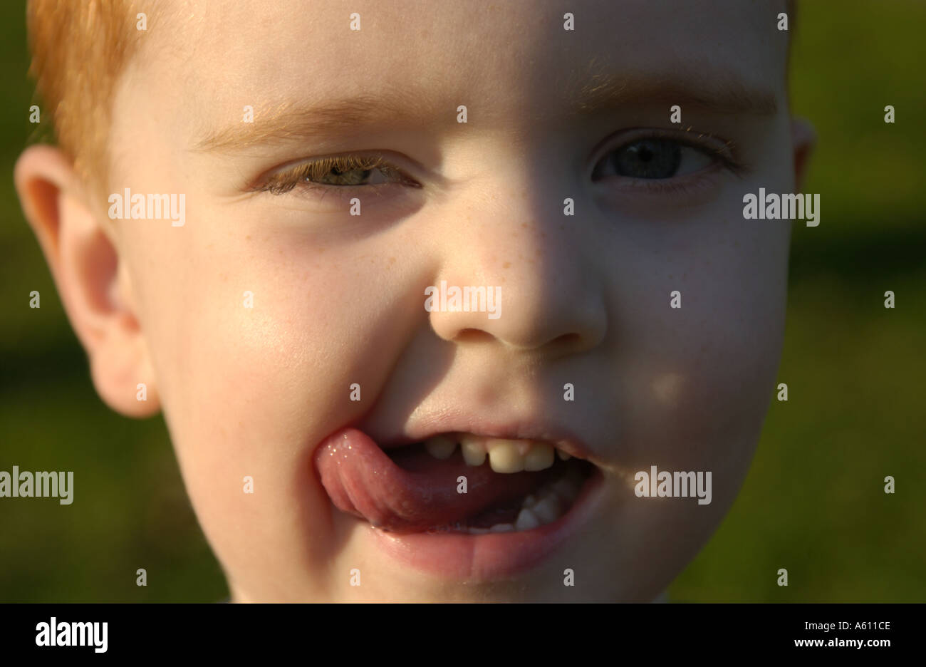 Red haired boy with different facial expressions Stock Photo - Alamy