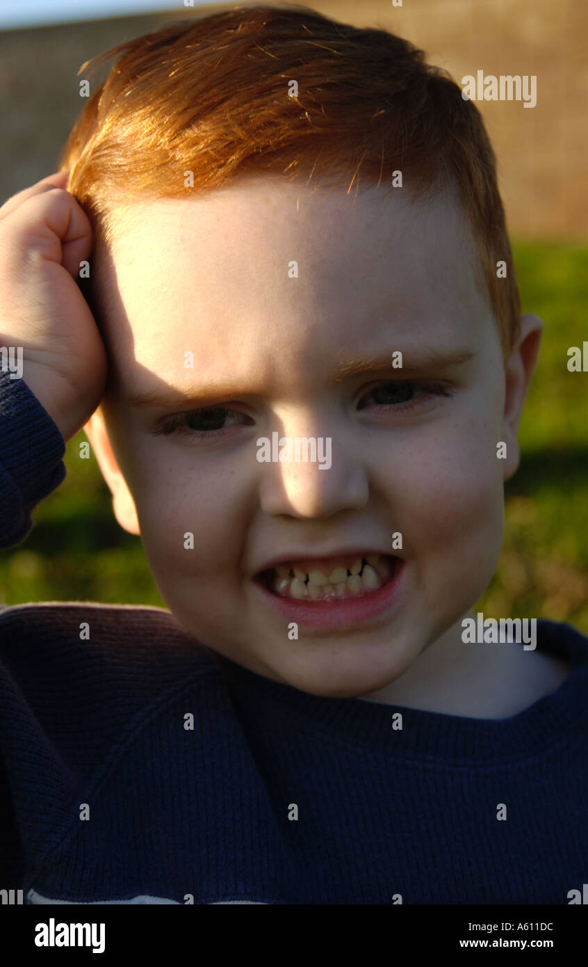 Red haired boy with different facial expressions Stock Photo - Alamy