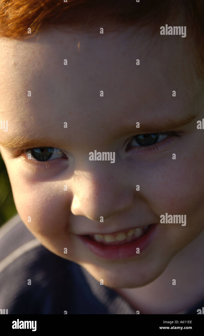 Red haired boy with different facial expressions Stock Photo - Alamy