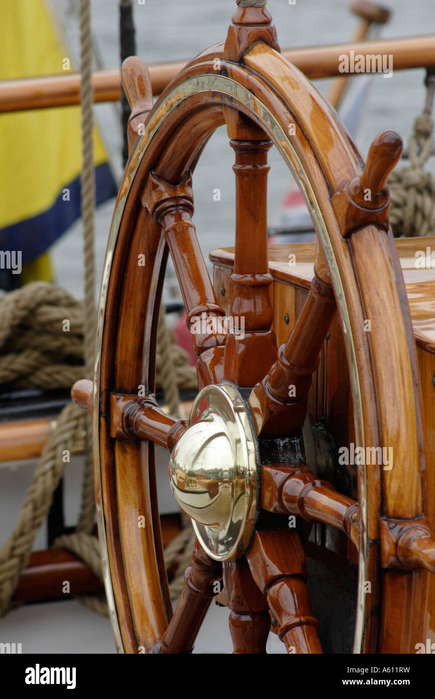 Sailing ship helm hi-res stock photography and images - Alamy