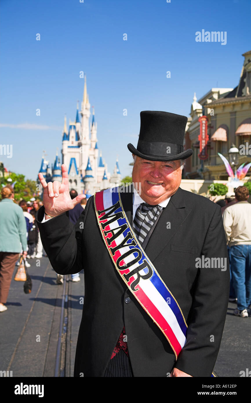 Mayor standing in Main Street, Magic Kingdom, Disney World, Orlando ...