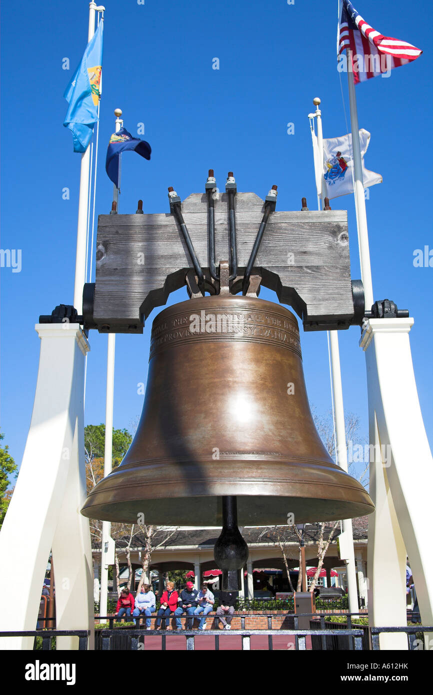 Replica of Liberty Bell outside Hall of Presidents, Liberty Square ...