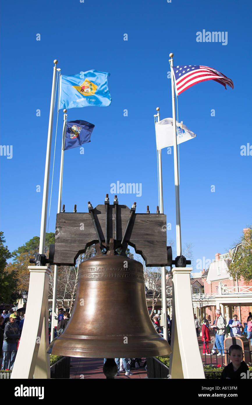 Replica of Liberty Bell outside Hall of Presidents, Liberty Square ...