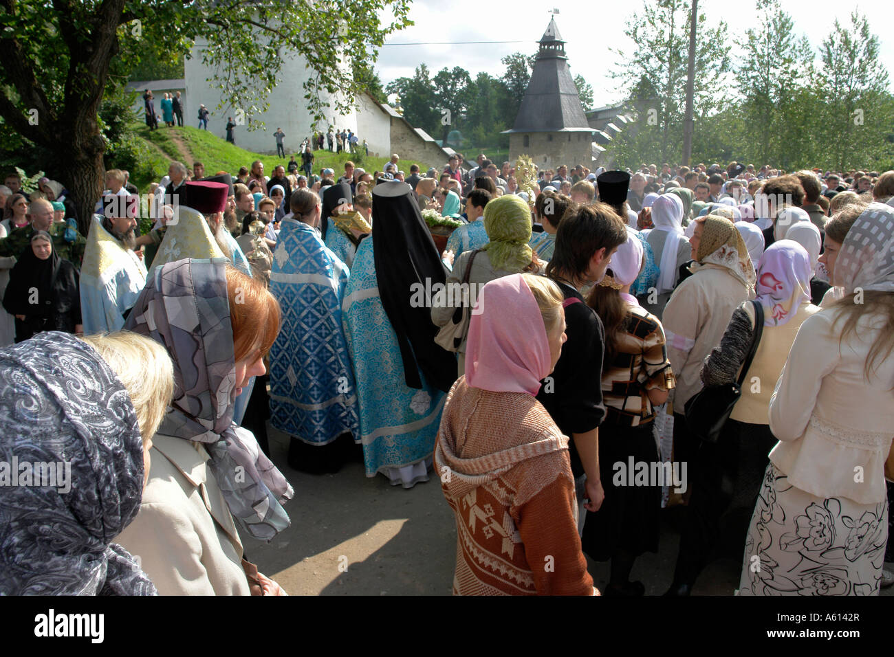 Painet jj1889 russia pilgrims clergy circumambulating monastery annual ...