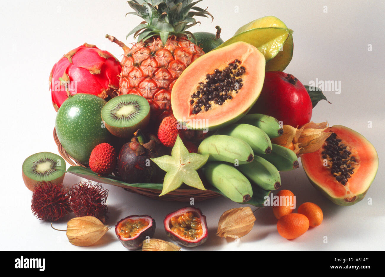 Tropical fruit still life Stock Photo - Alamy