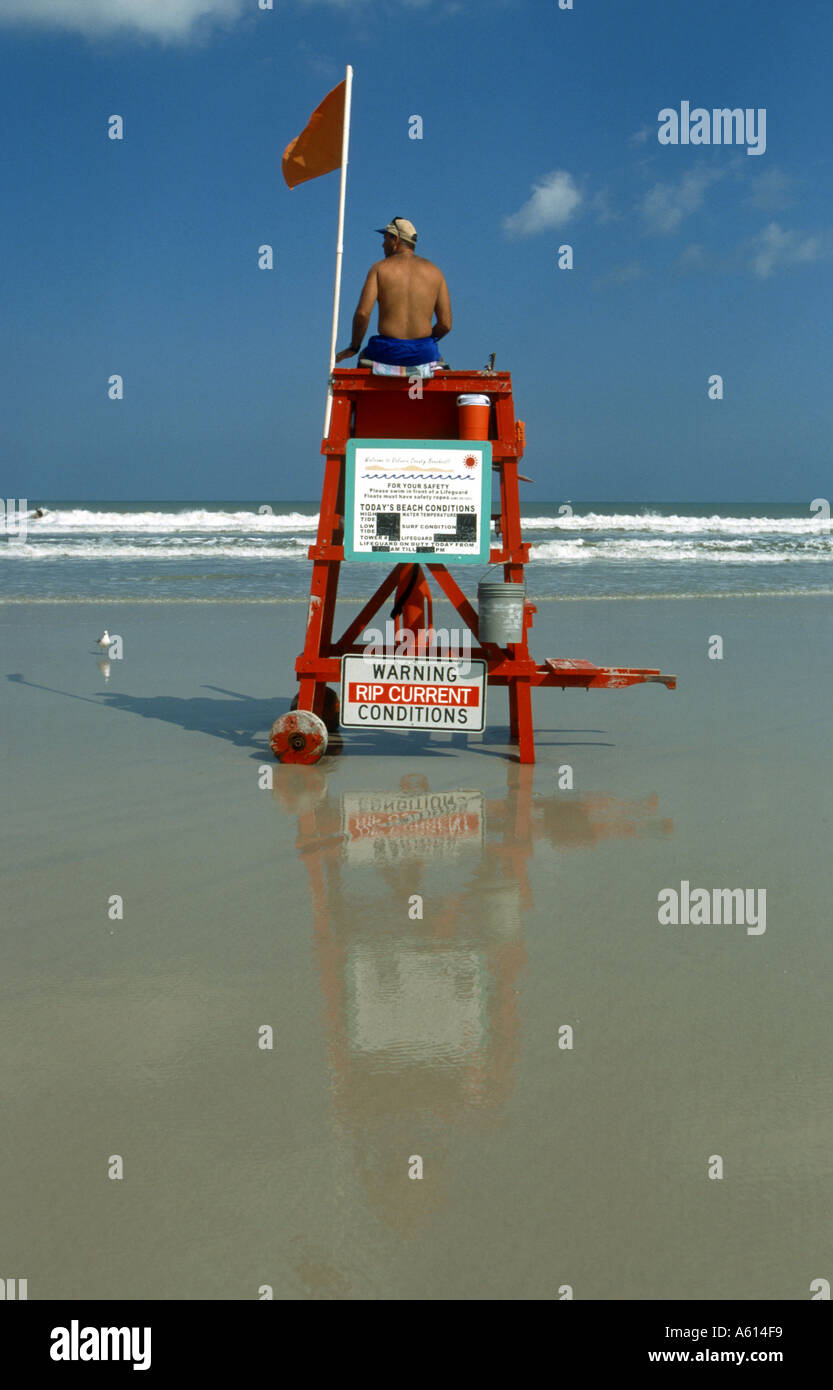 Lifesaver at Daytona Beach Stock Photo - Alamy