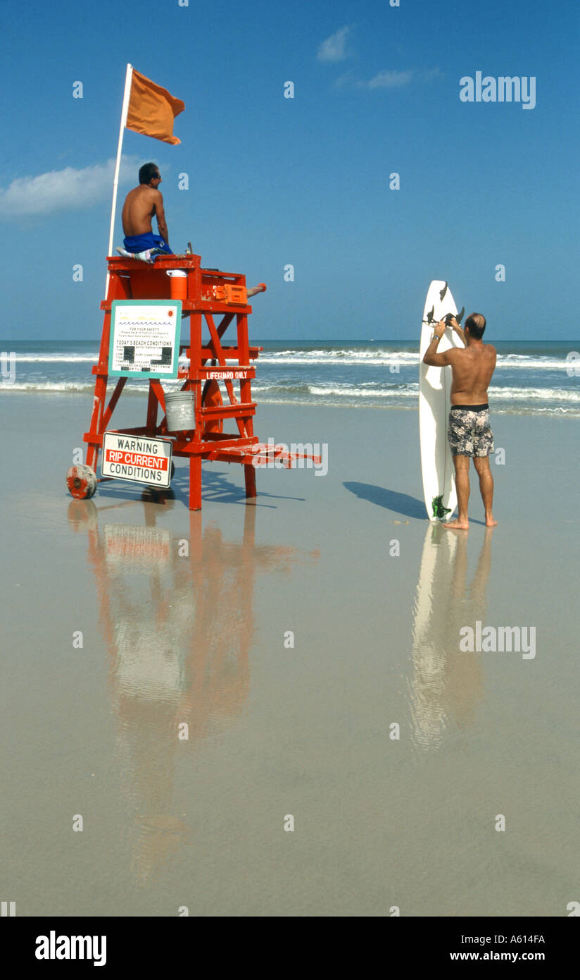 Lifesaver at Daytona Beach Stock Photo - Alamy