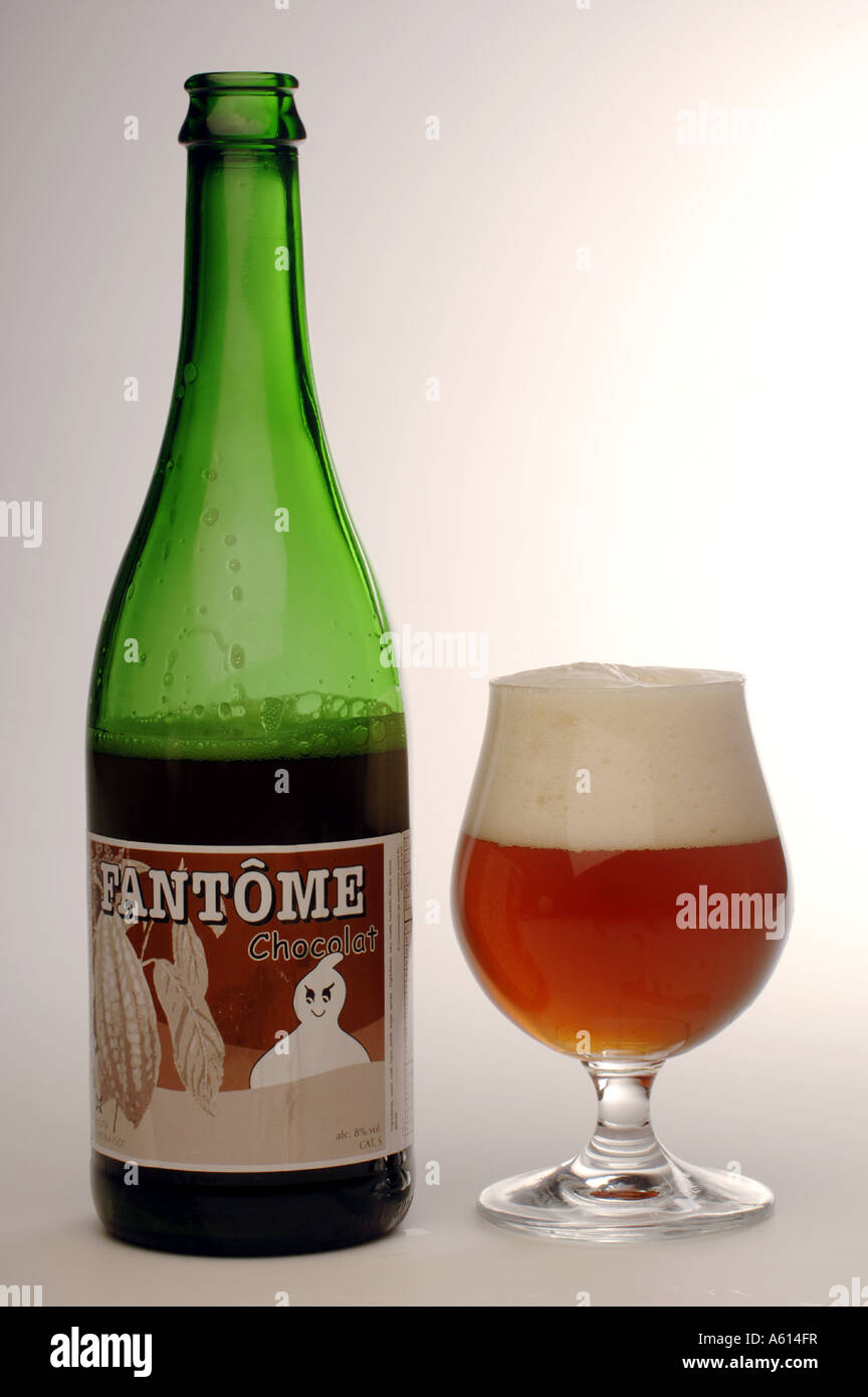 Bottle and Glass of Fantome Chocolate beer Stock Photo - Alamy