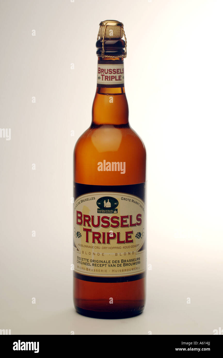 Bottle of Brussels Triple beer Belgium Stock Photo - Alamy