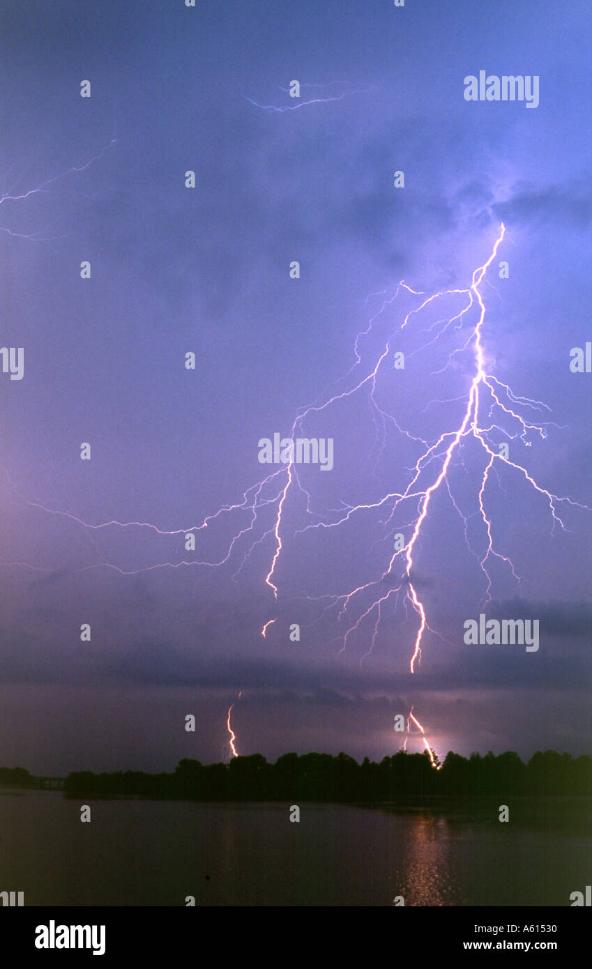 Lightning bolt vertical image taken on the west coast of Florida Stock ...