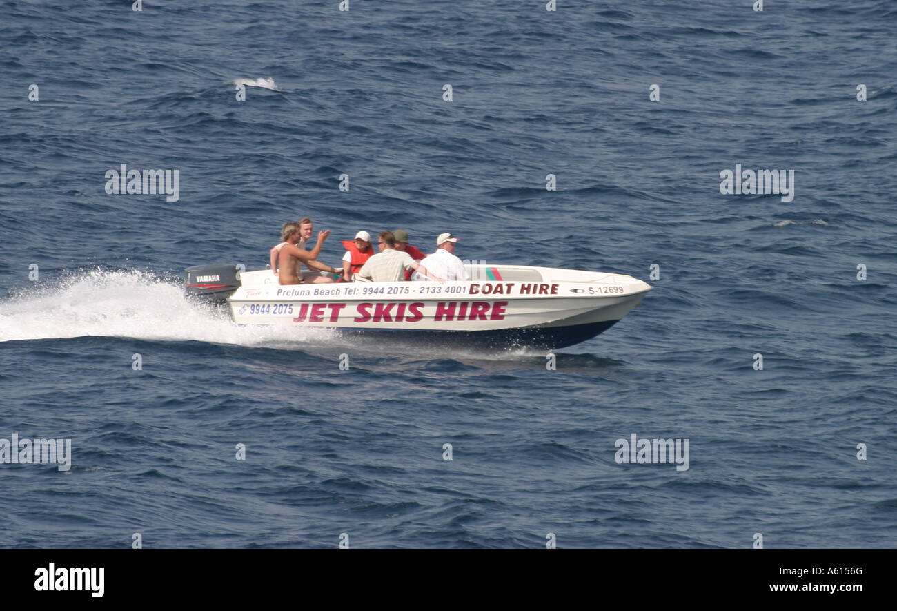 Speed boat off coast of Malta Stock Photo - Alamy