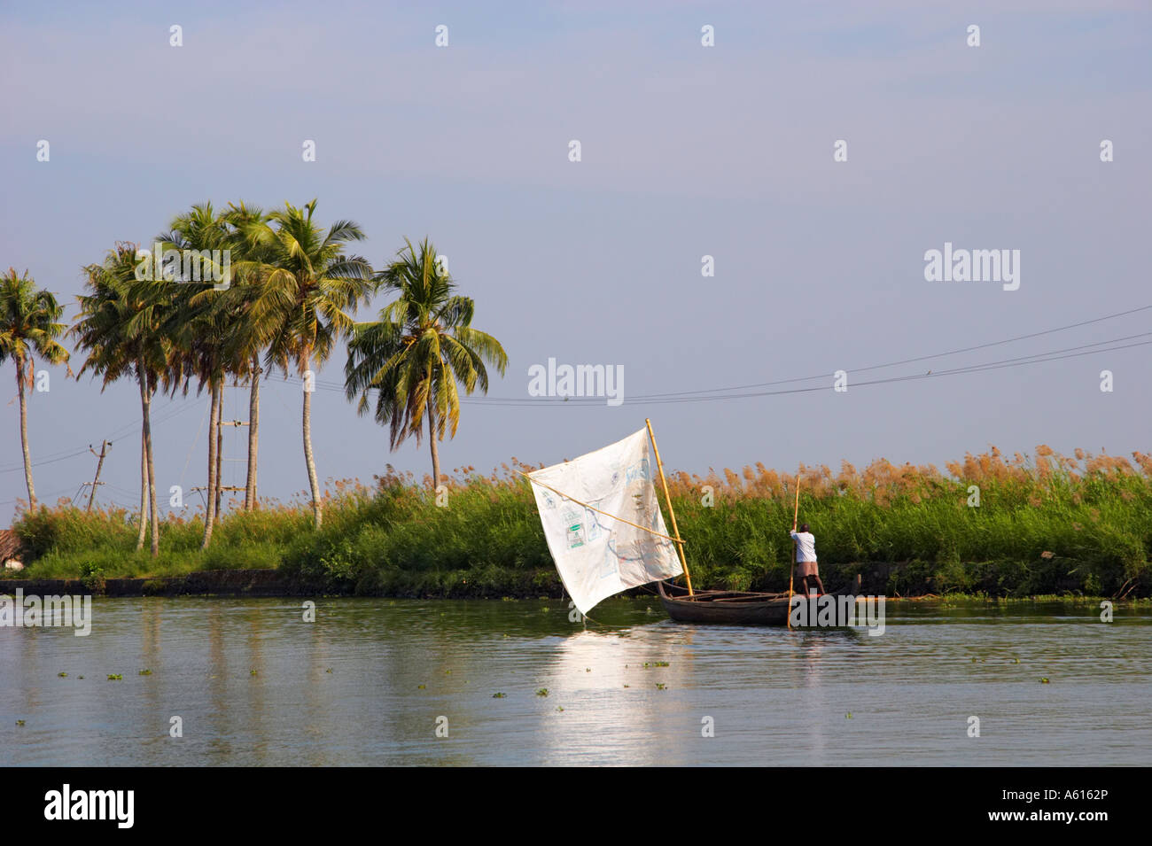 Traditional Keralan longboat on the Kuttanad the backwaters of Kerala ...
