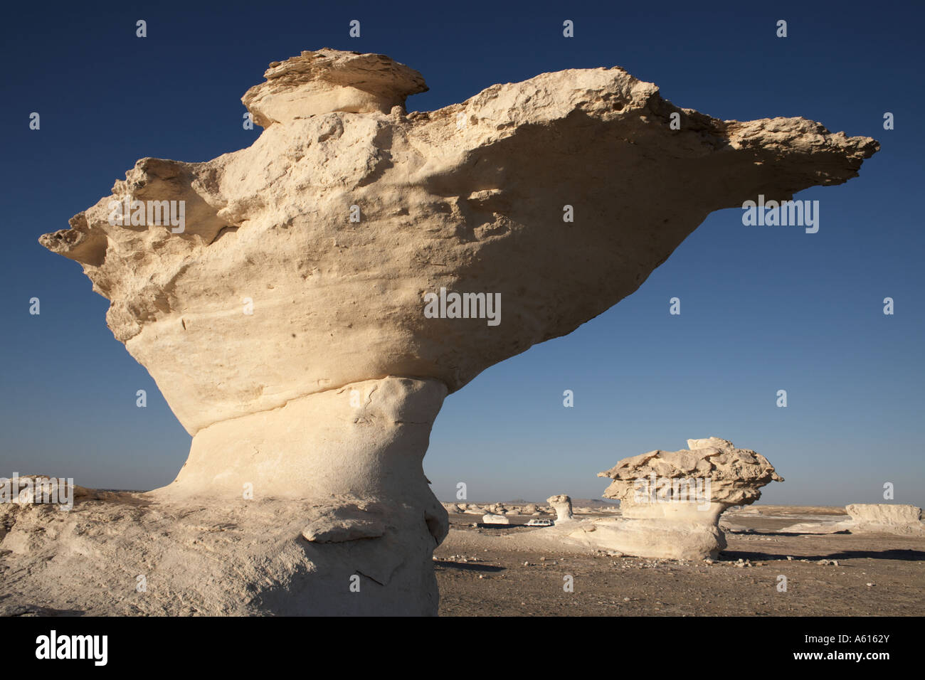 Strange rock formations in the White Desert, Egypt, Africa Stock Photo ...